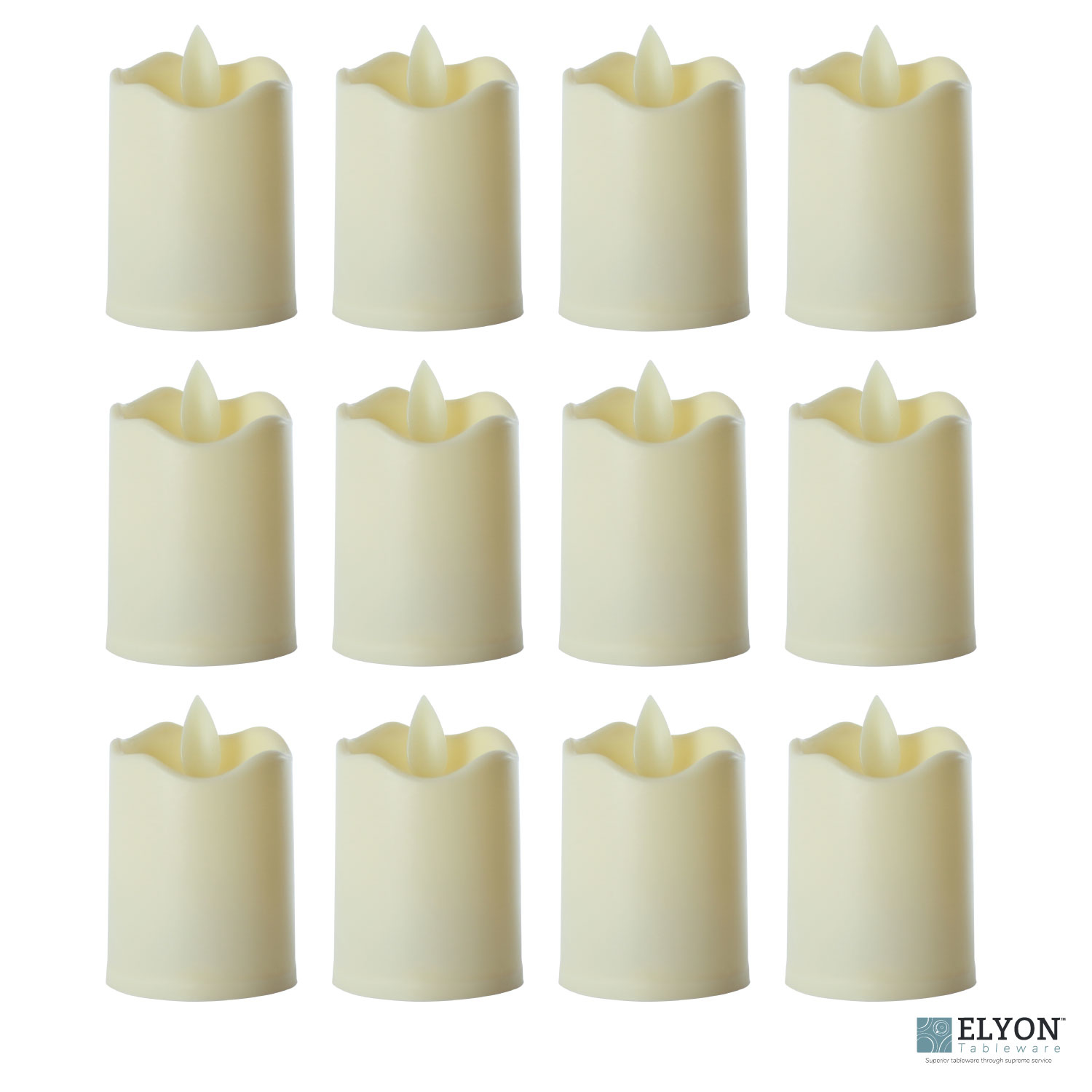 LED Flameless Short Pillar Flicker Candles, 12 Pack, Ivory. Elyon ...