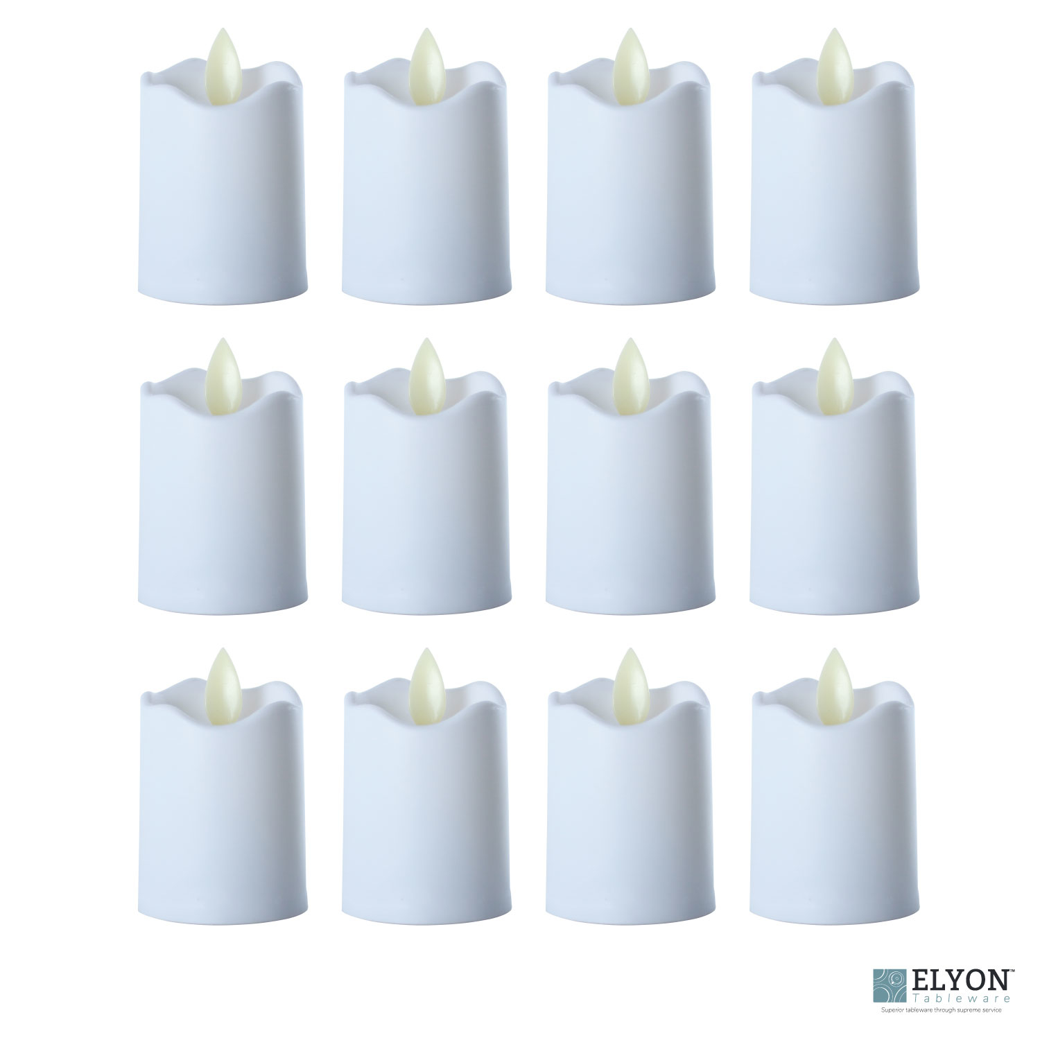 LED Flameless Short Pillar Flicker Candles, 12 Pack, White. Elyon ...