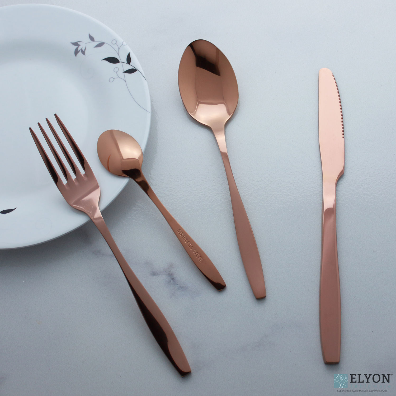 Copper/rose Gold Silverware & Flatware- Elyon. Elyon Tableware - Your ...