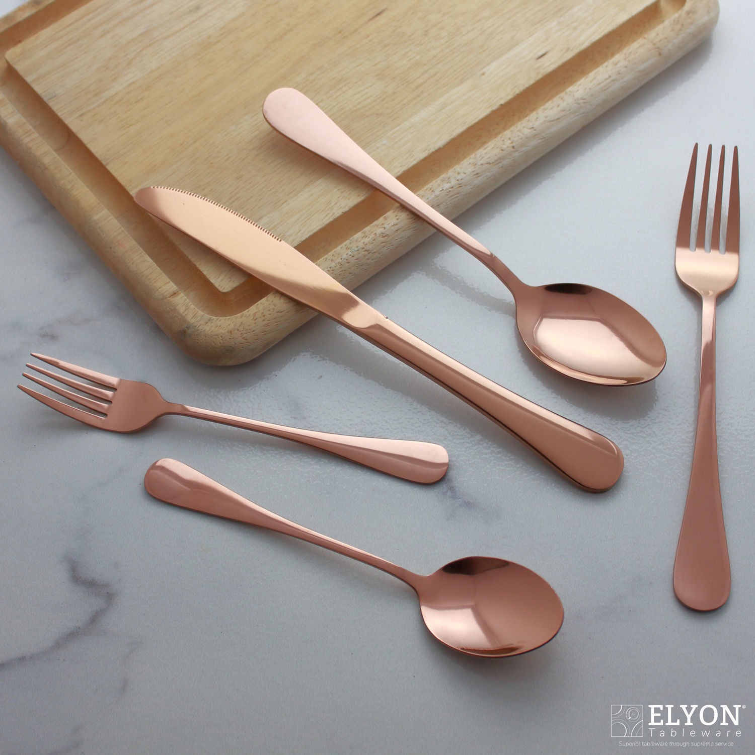 Best Modern Flatware and Silverware sets rose Gold -Elyon. Elyon Tableware - Your Shop for ...