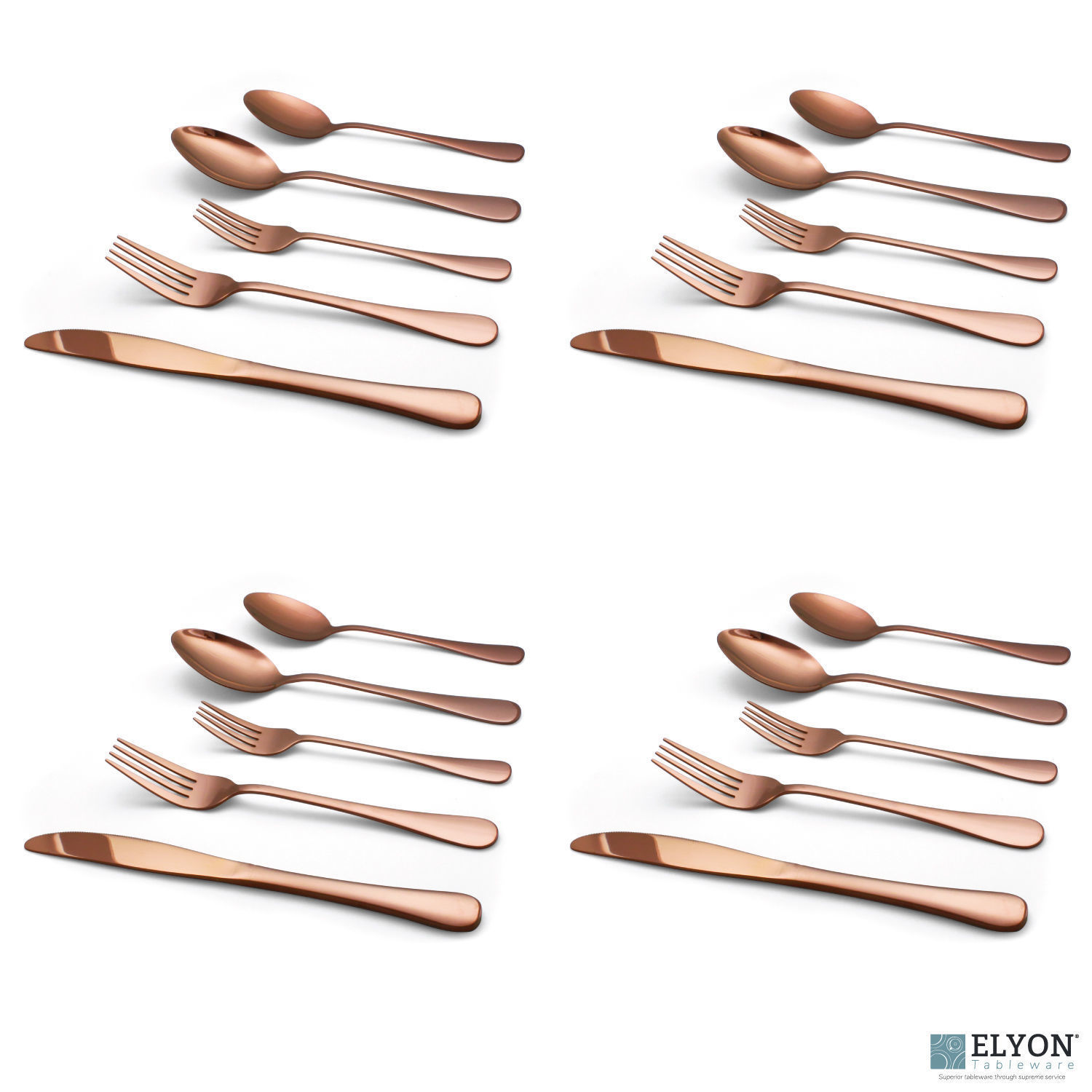 Best Modern Flatware and Silverware sets rose Gold -Elyon. Elyon ...