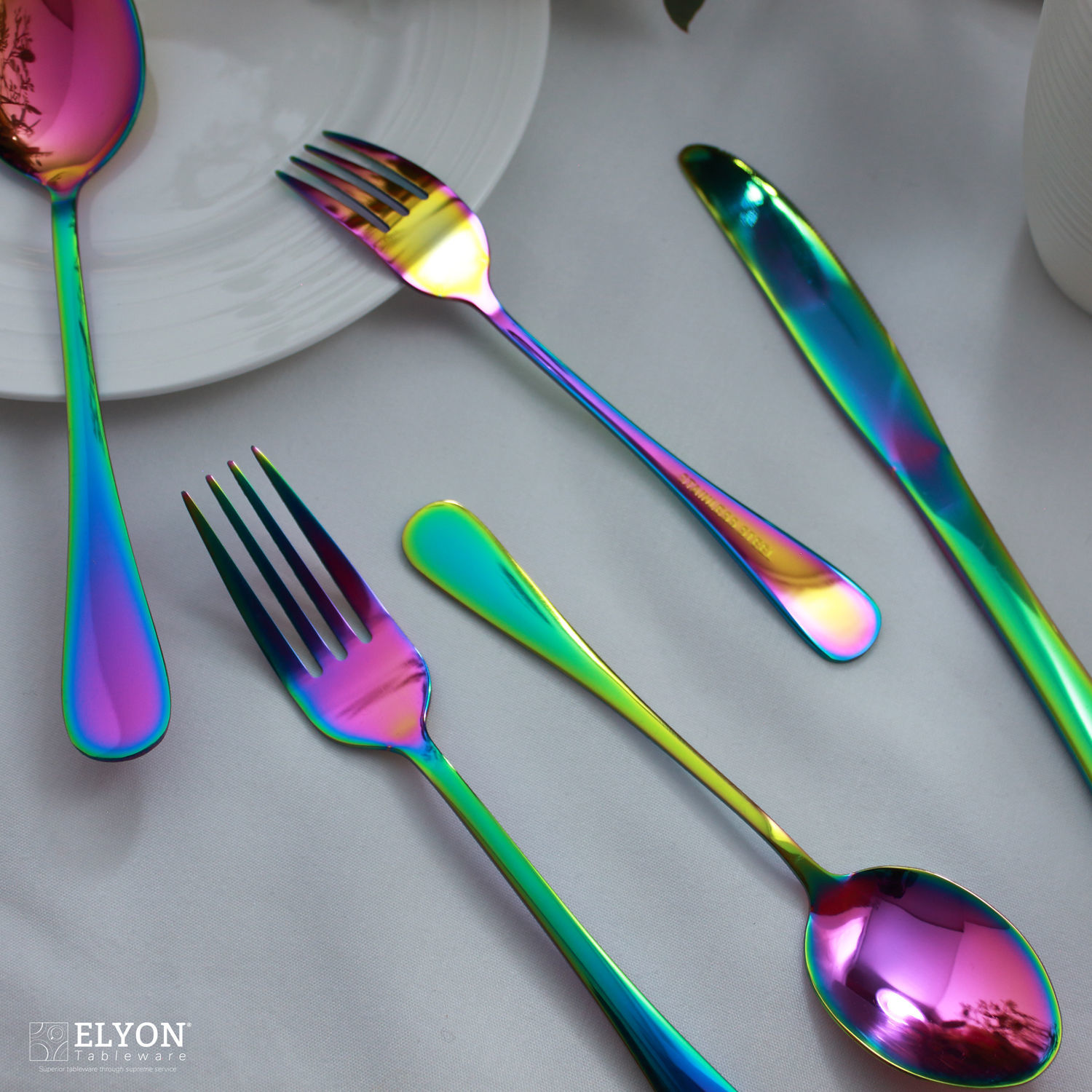 Best Modern Flatware and Silverware sets rainbow Elyon Tableware. Elyon ...