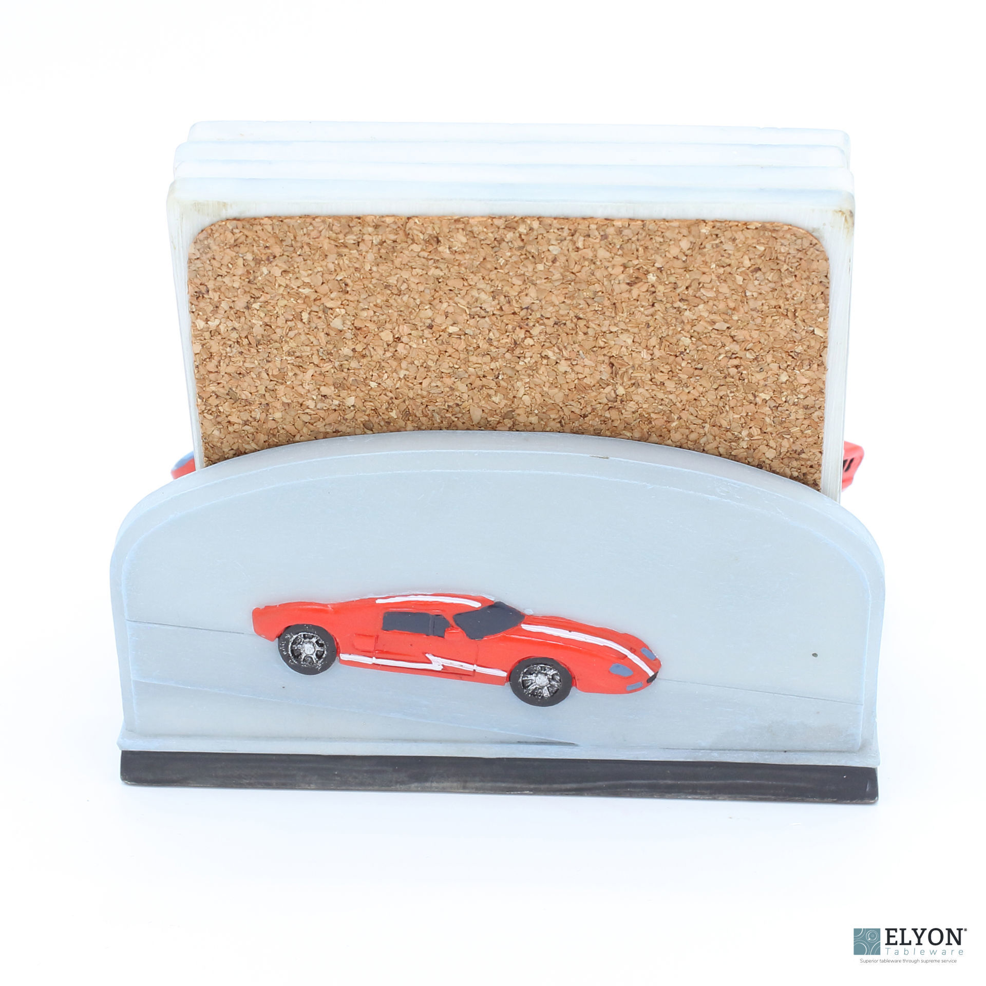 Hand Painted Resin 3D Sports Car Coaster Set, Stand with 4 Coasters, A ...