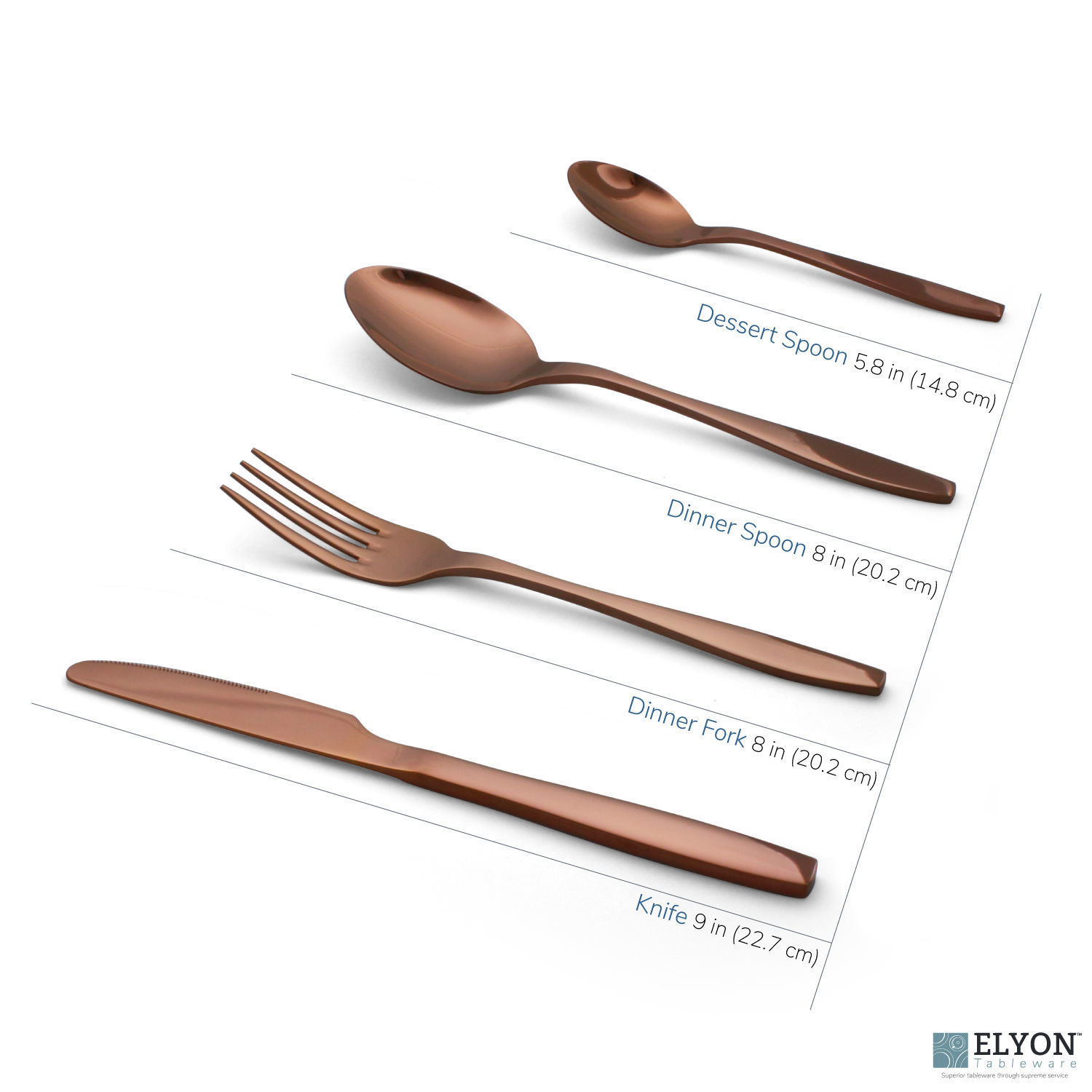 Copper/rose Gold Silverware & Flatware- Elyon. Elyon Tableware - Your ...