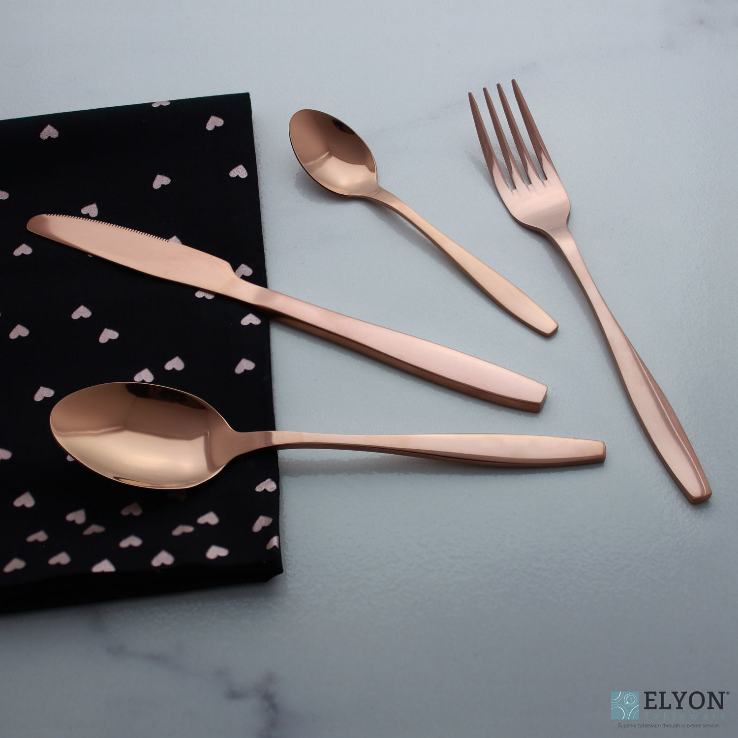 Copper/rose Gold Silverware & Flatware- Elyon. Elyon Tableware - Your ...