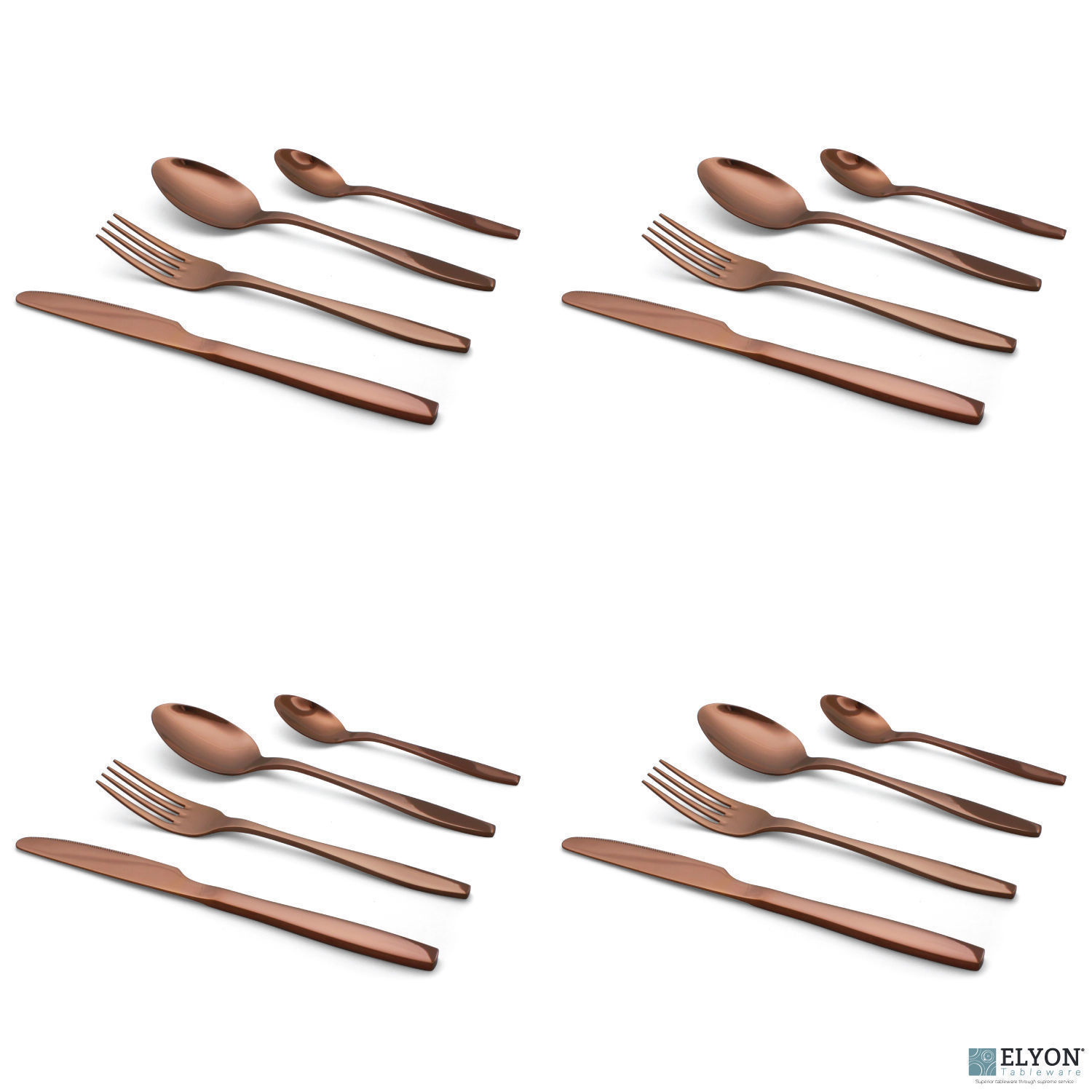 Copper/rose Gold Silverware & Flatware- Elyon. Elyon Tableware - Your ...