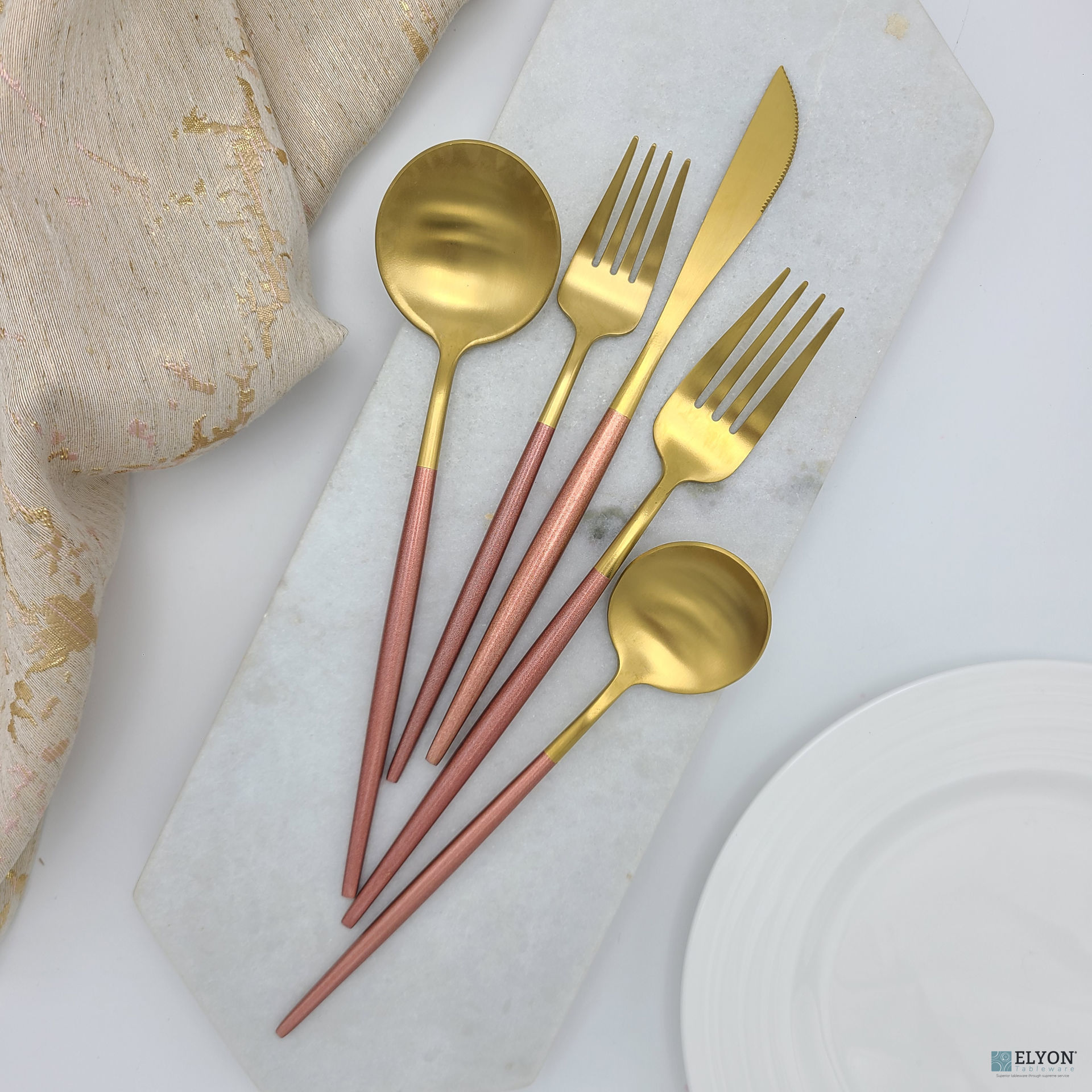 Best Modern Flatware and Silverware sets Matte gold Elyon Tableware ...