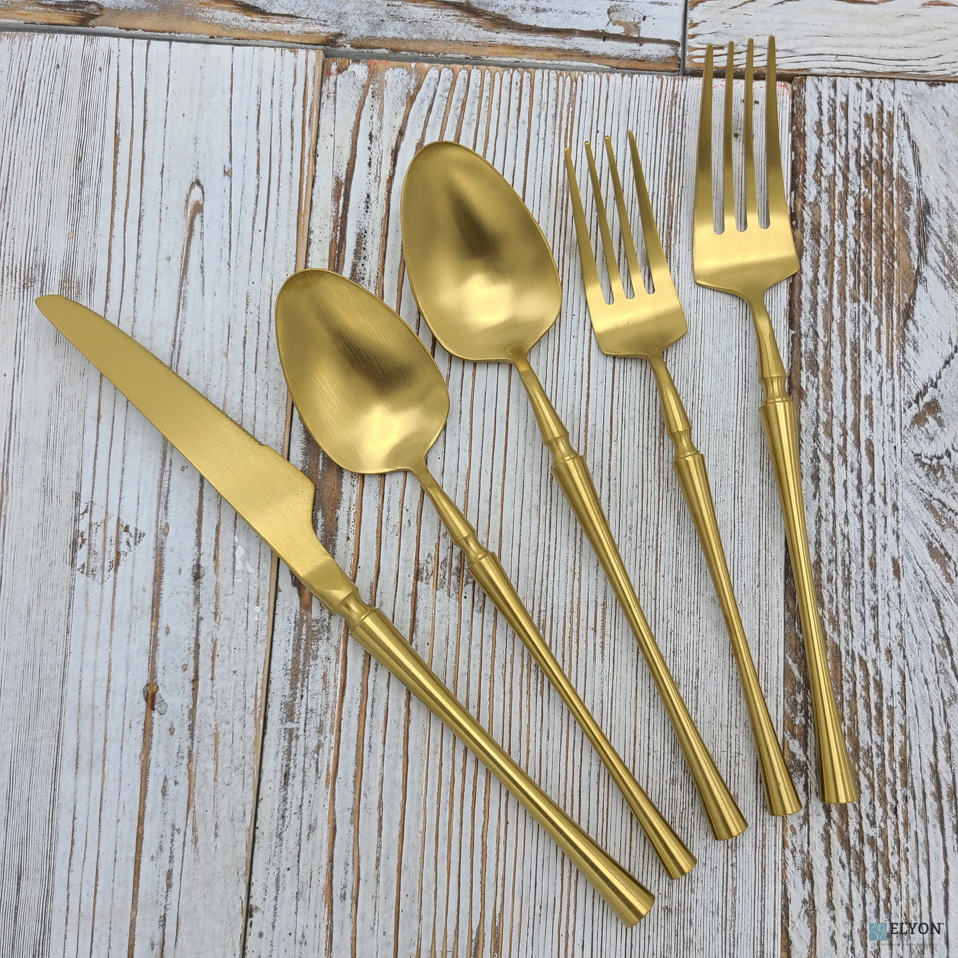 Best Modern Flatware and Silverware sets Matte gold Elyon Tableware ...