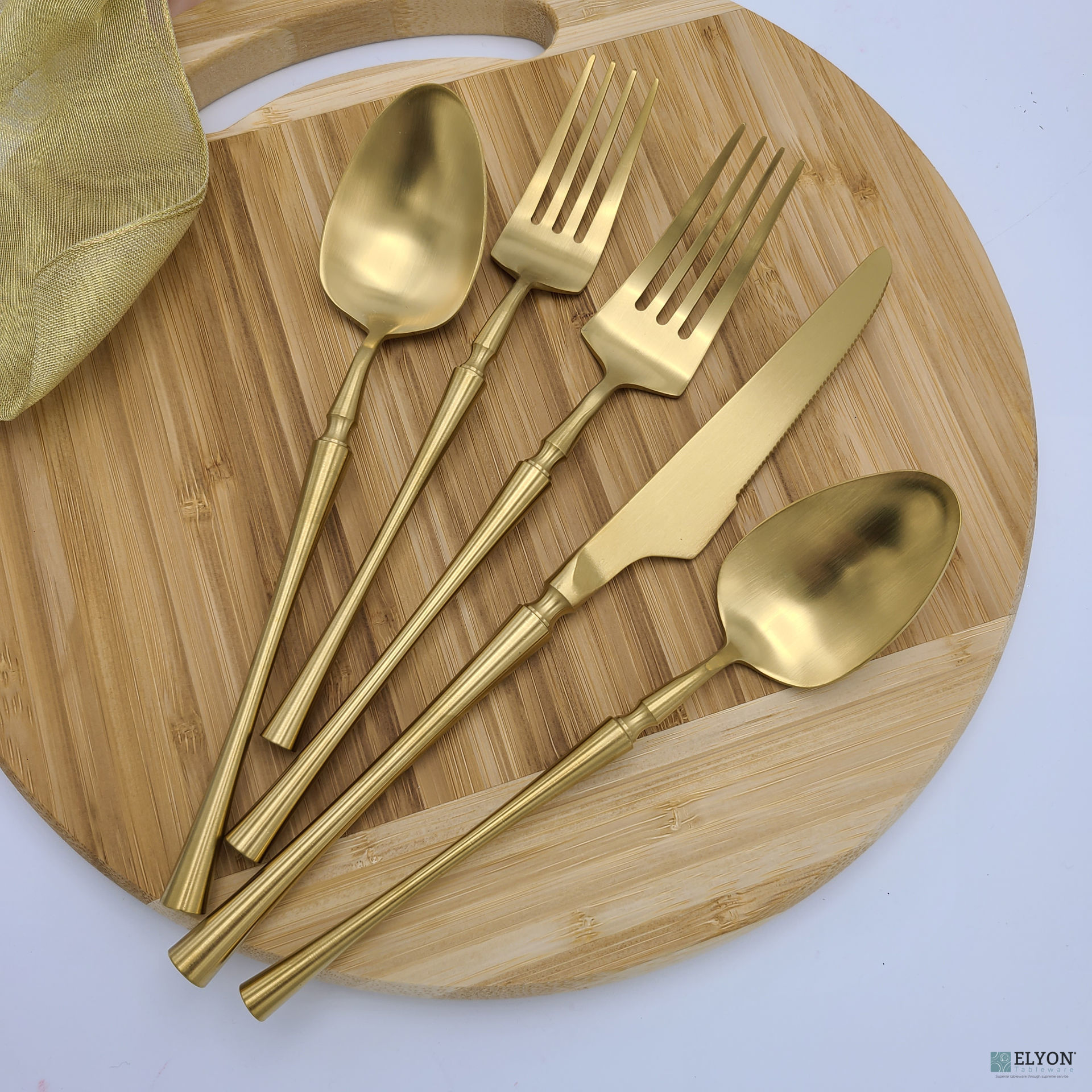 Best Modern Flatware and Silverware sets Matte gold Elyon Tableware ...