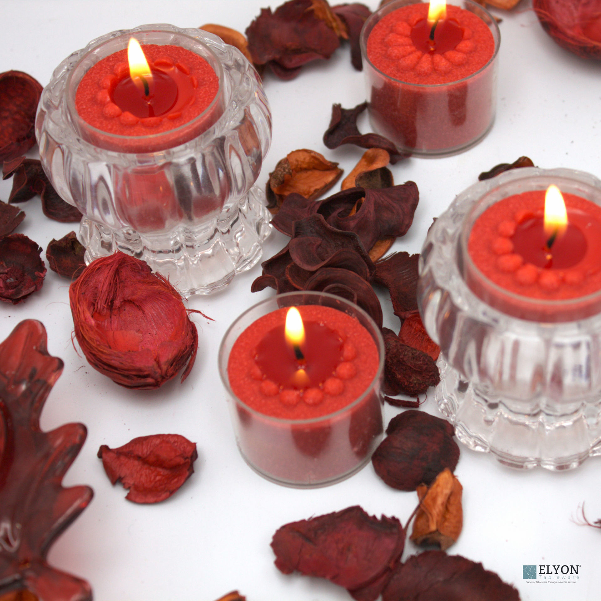 36 Apple Cinnamon Scented Red Colored Wax Deep Tealight Candles in ...