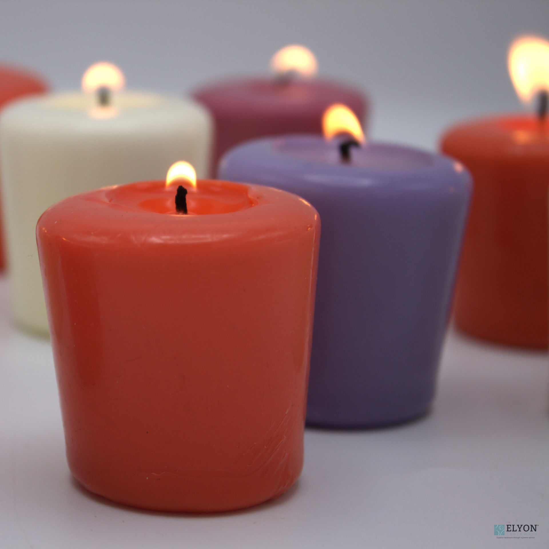 24 Assorted Colored Unscented Wax Votive Candles, 15 Hours Burn Time ...