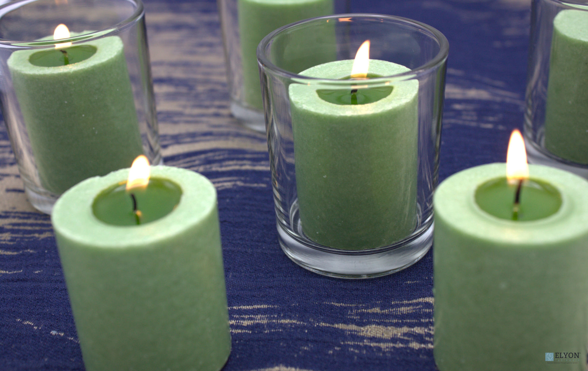 18 Green Colored Unscented Wax Votive Candles in Glass Holder, 24 Hours ...