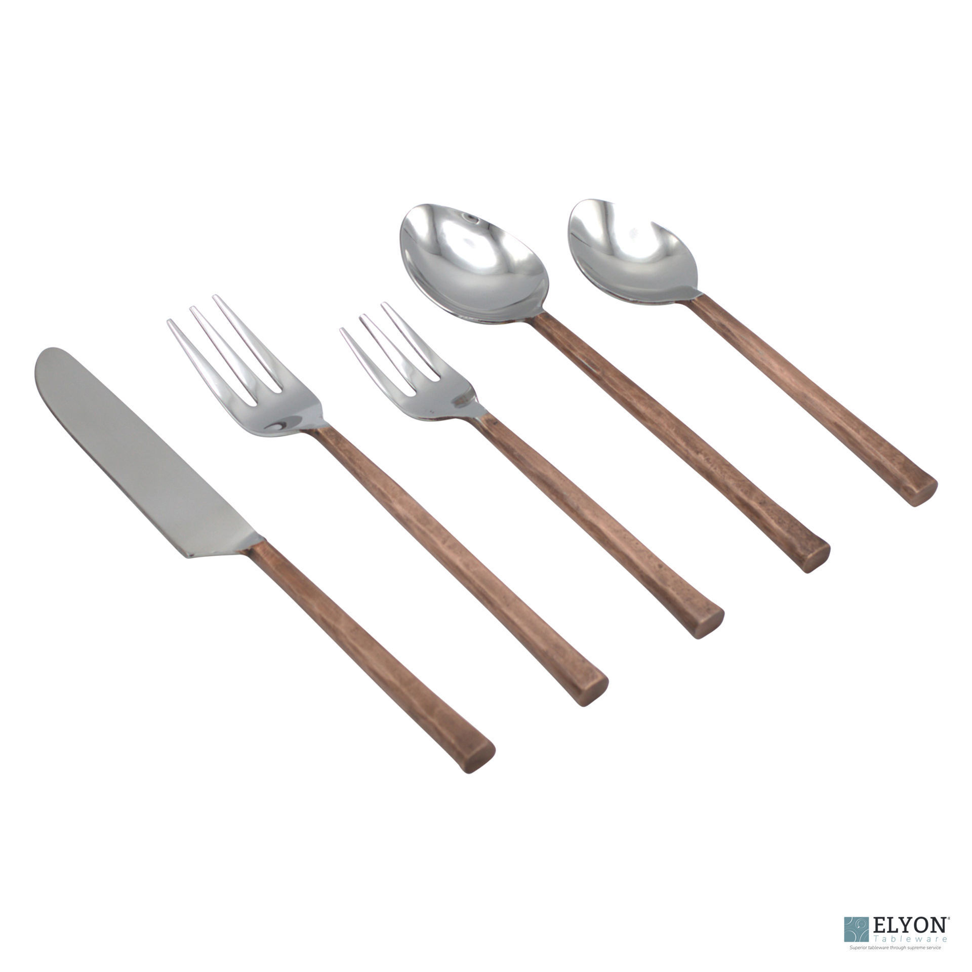 Best Modern Hand forged copper Flatware and Silverware sets. Elyon Tableware - Your Shop for ...