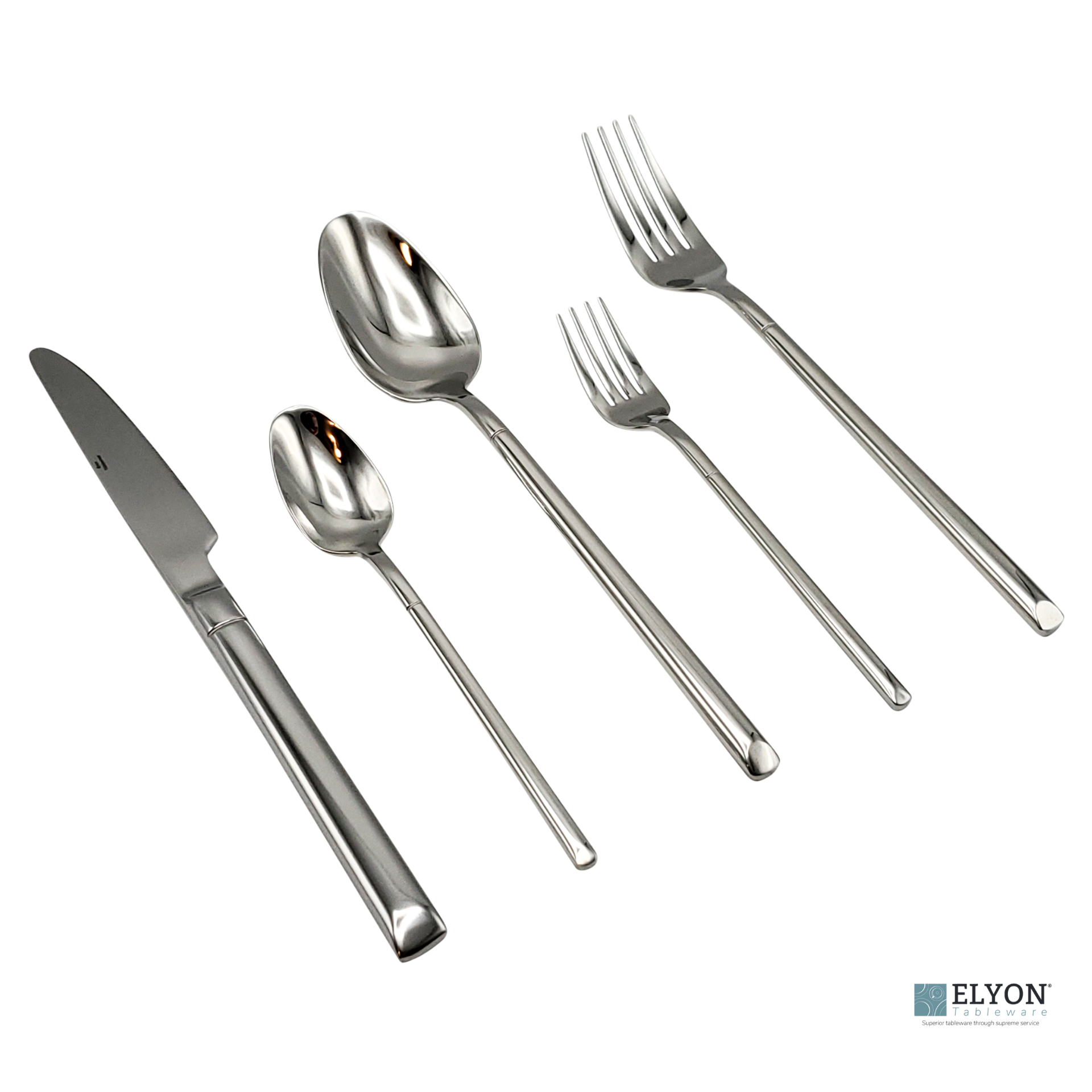 Best Modern Flatware and Silverware sets Matte Silver Elyon Tableware ...