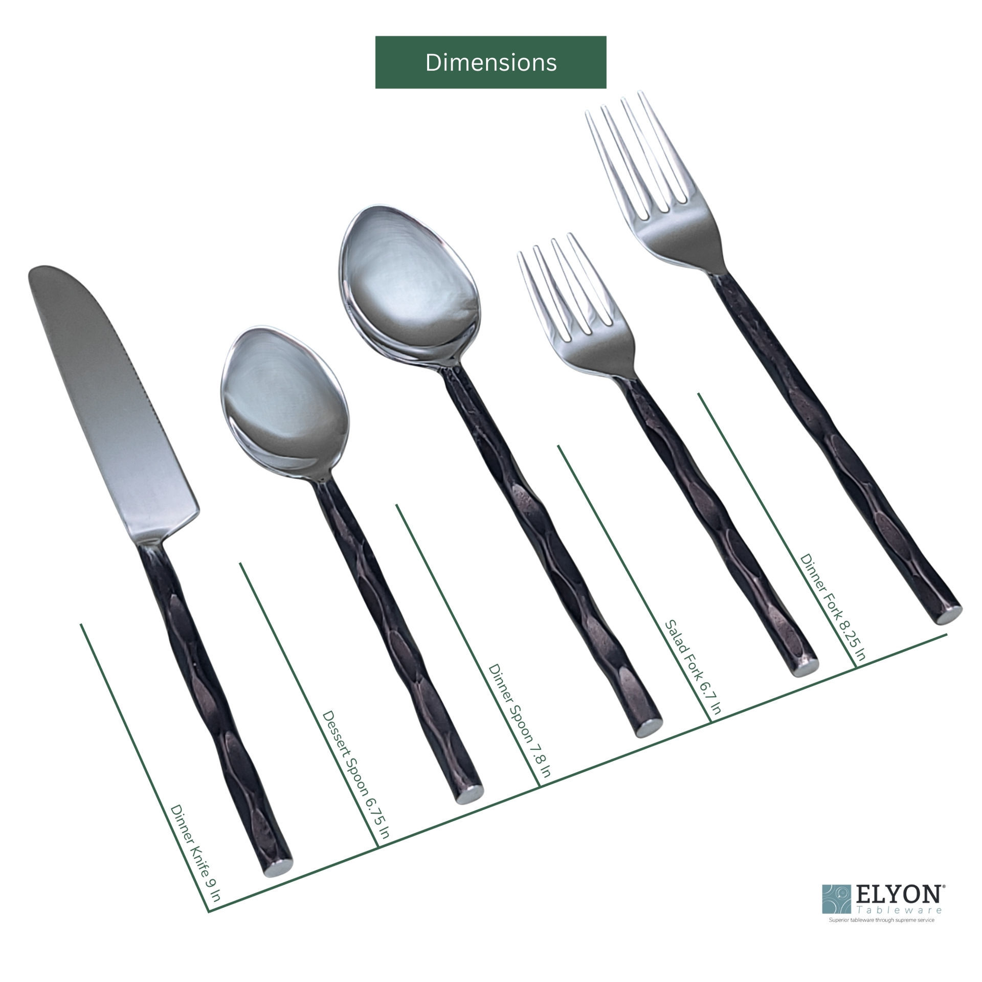 Best Modern hand forged Flatware and Silverware sets. Elyon Tableware ...