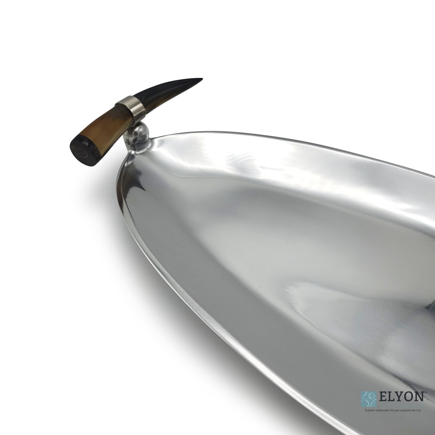 Elyon 18" Oval Serving Tray Platter Handmade Horn Handles. Elyon ...