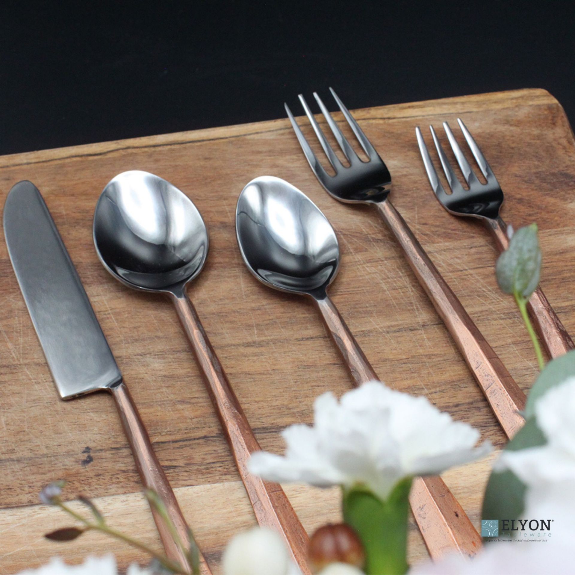Best Modern Hand forged Flatware and Silverware sets. Elyon Tableware ...
